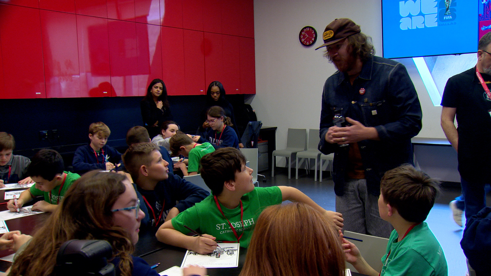 The artist for DFW's 2026 World Cup poster led student art sessions at ...