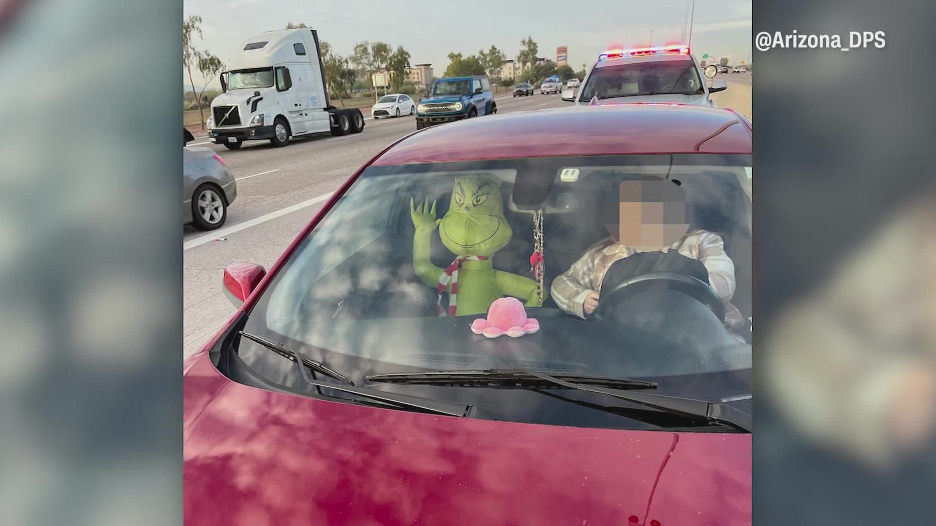 Arizona driver caught with inflatable 'Grinch' in HOV lane | wfaa.com
