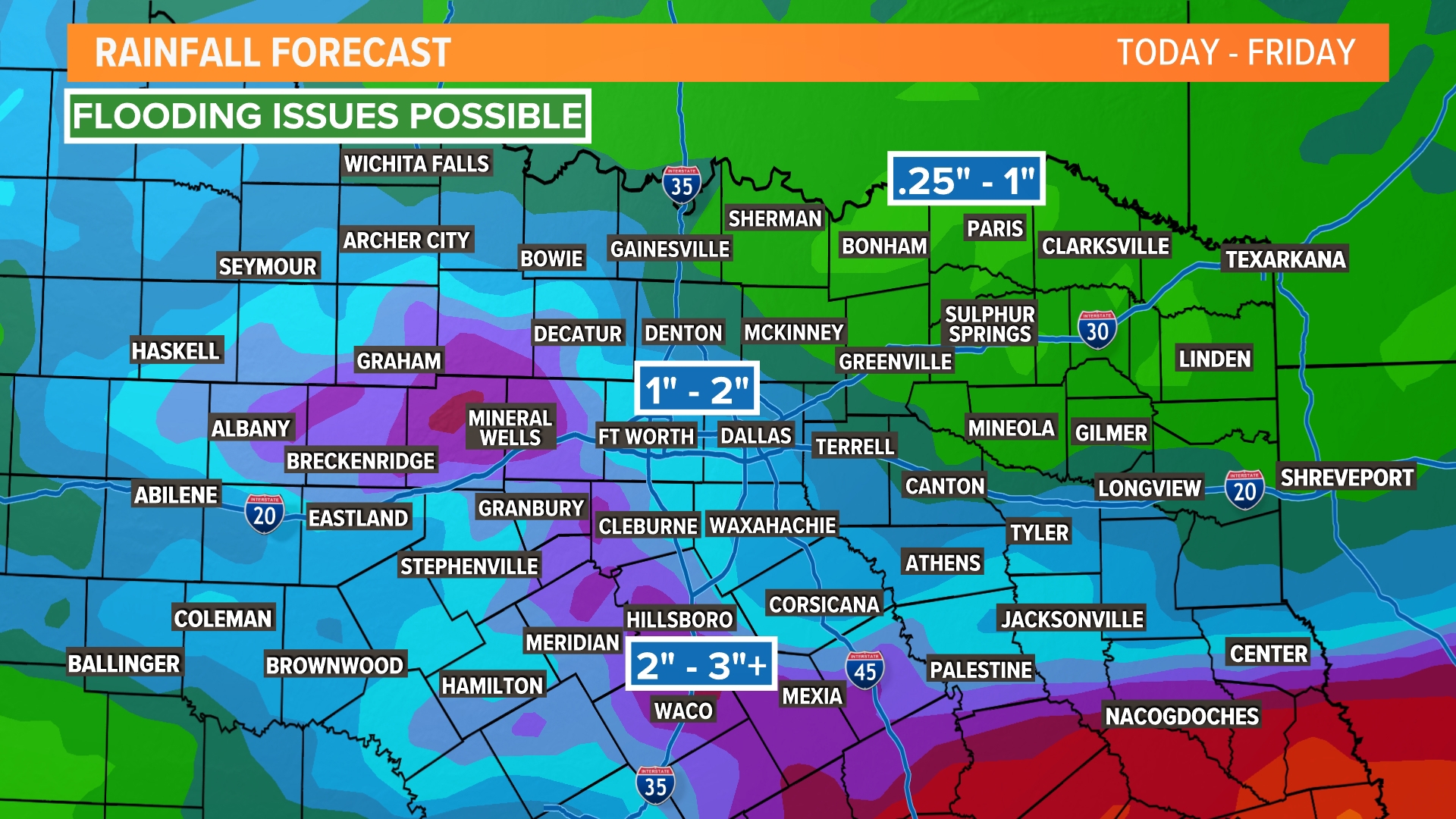 DFW Weather: Latest storms forecast for North Texas Monday | wfaa.com