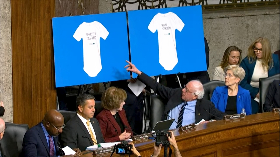 Bernie Sanders questions RFK Jr. about a baby onesie during Senate ...