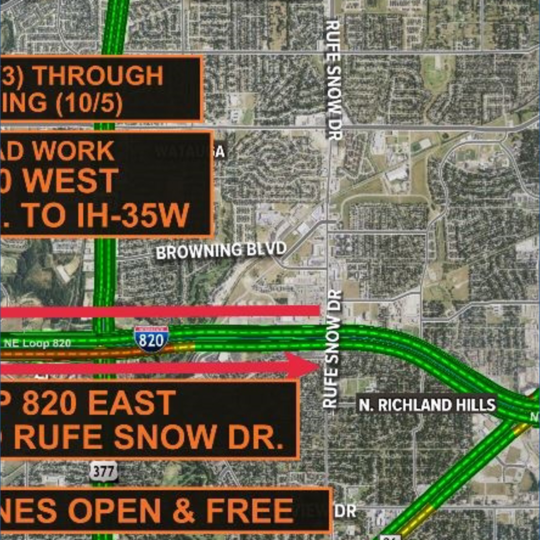 Tarrant County, Texas traffic road closures on Loop 820: What should ...