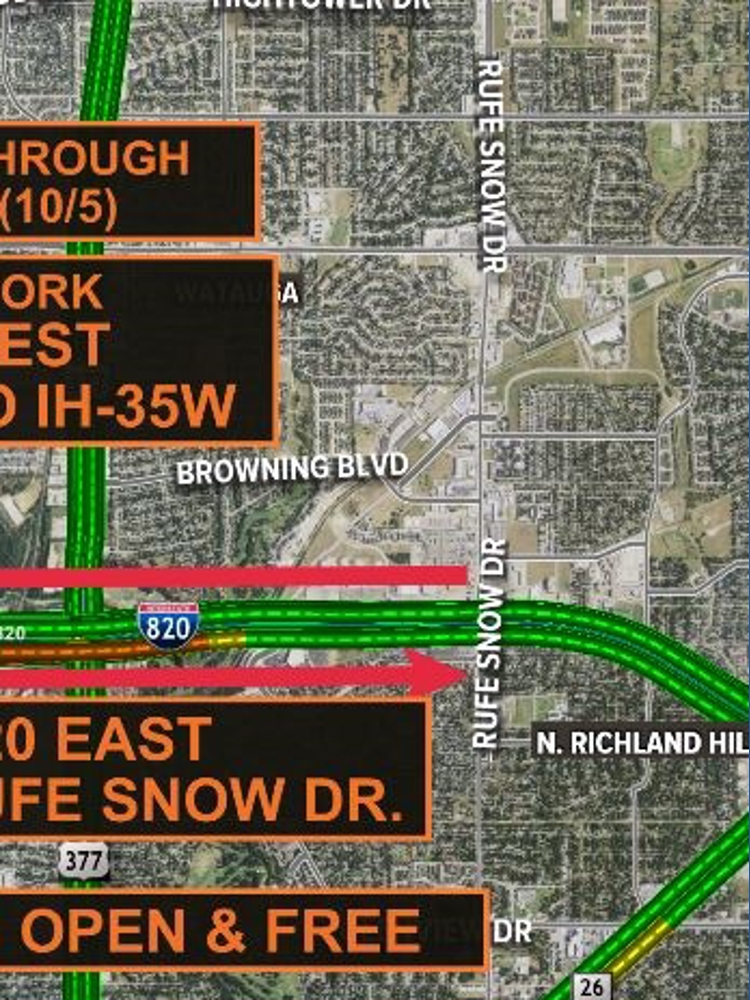 Tarrant County, Texas traffic road closures on Loop 820: What should ...