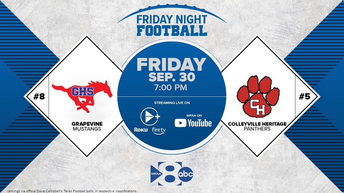 High school football: Watch Grapevine vs. Colleyville Heritage | wfaa.com