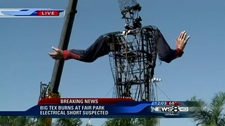 Big Tex fire video: 10 years since State Fair of Texas icon fire | wfaa.com