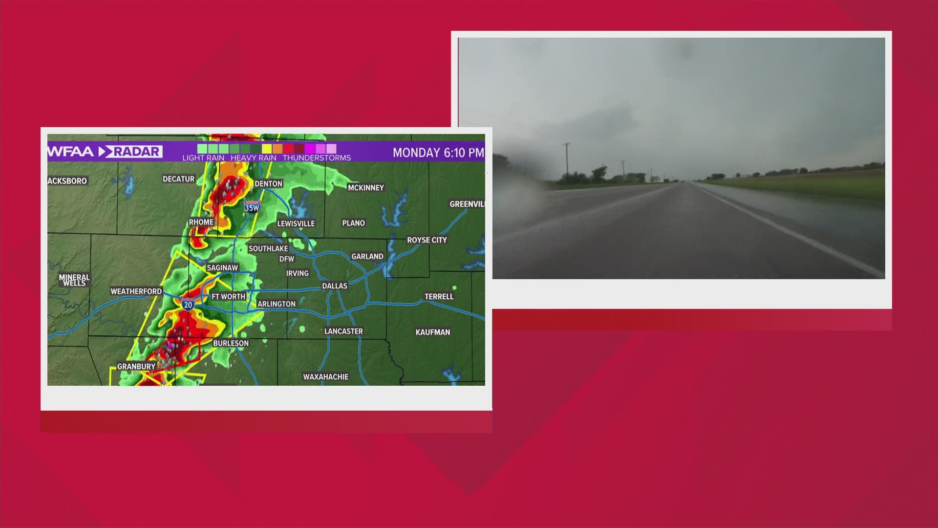 North Texas severe weather: Reporters chasing after wall cloud near ...