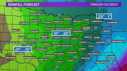 DFW weather forecast: Latest Dallas, Texas rainfall timeline | wfaa.com