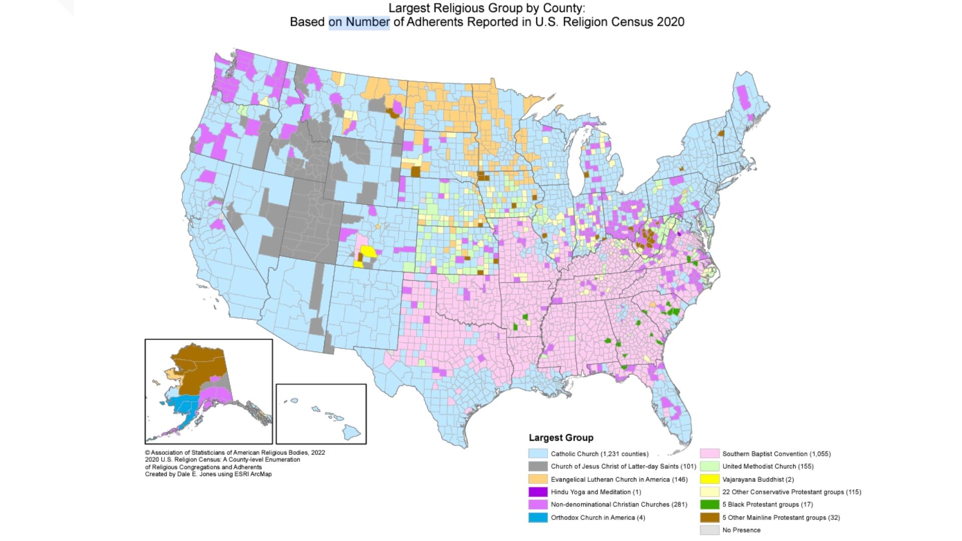 Most religious states in U.S: Full rankings list | wfaa.com