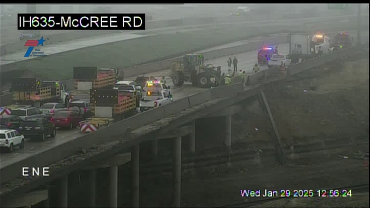 Garland, Texas crash: I-635 shut down by 18-wheeler in Dallas County | wfaa.com