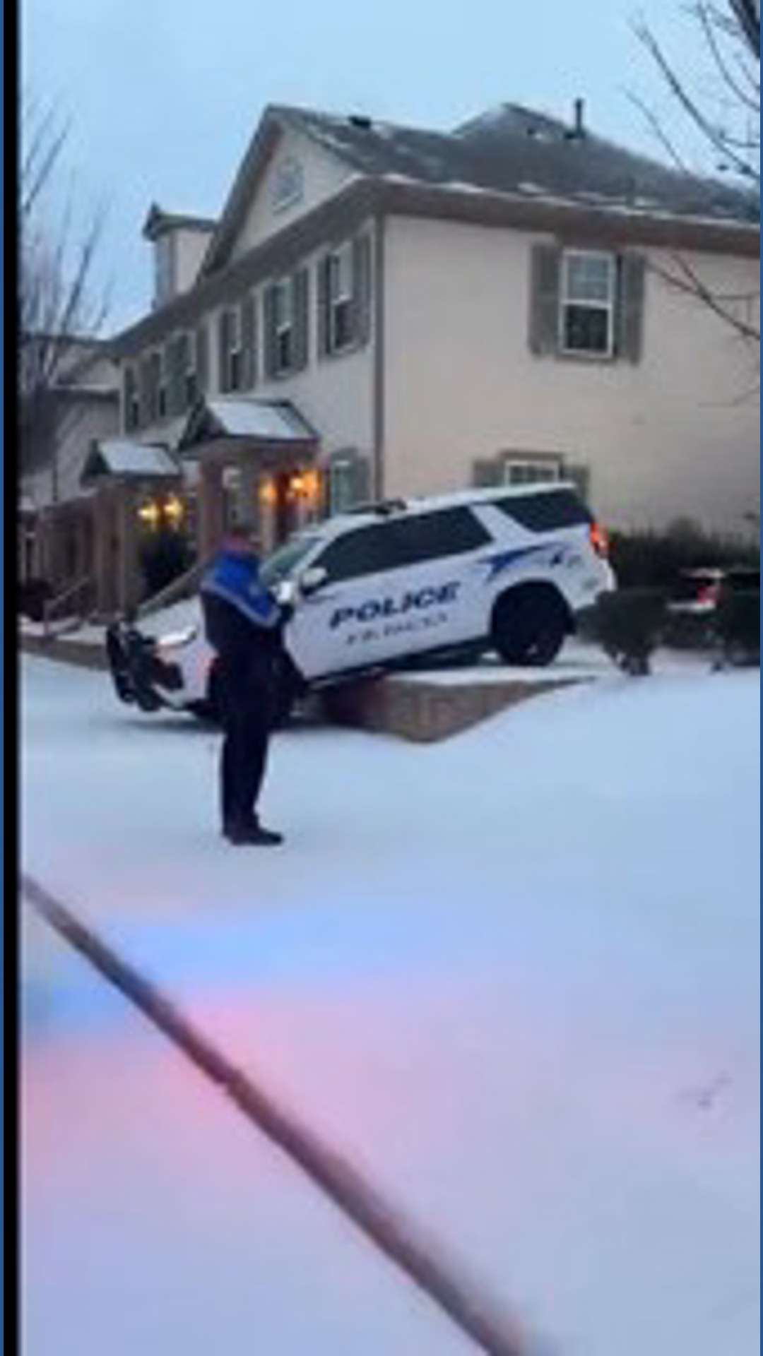 A Frisco police car slides off the road... WAY off the road. | wfaa.com