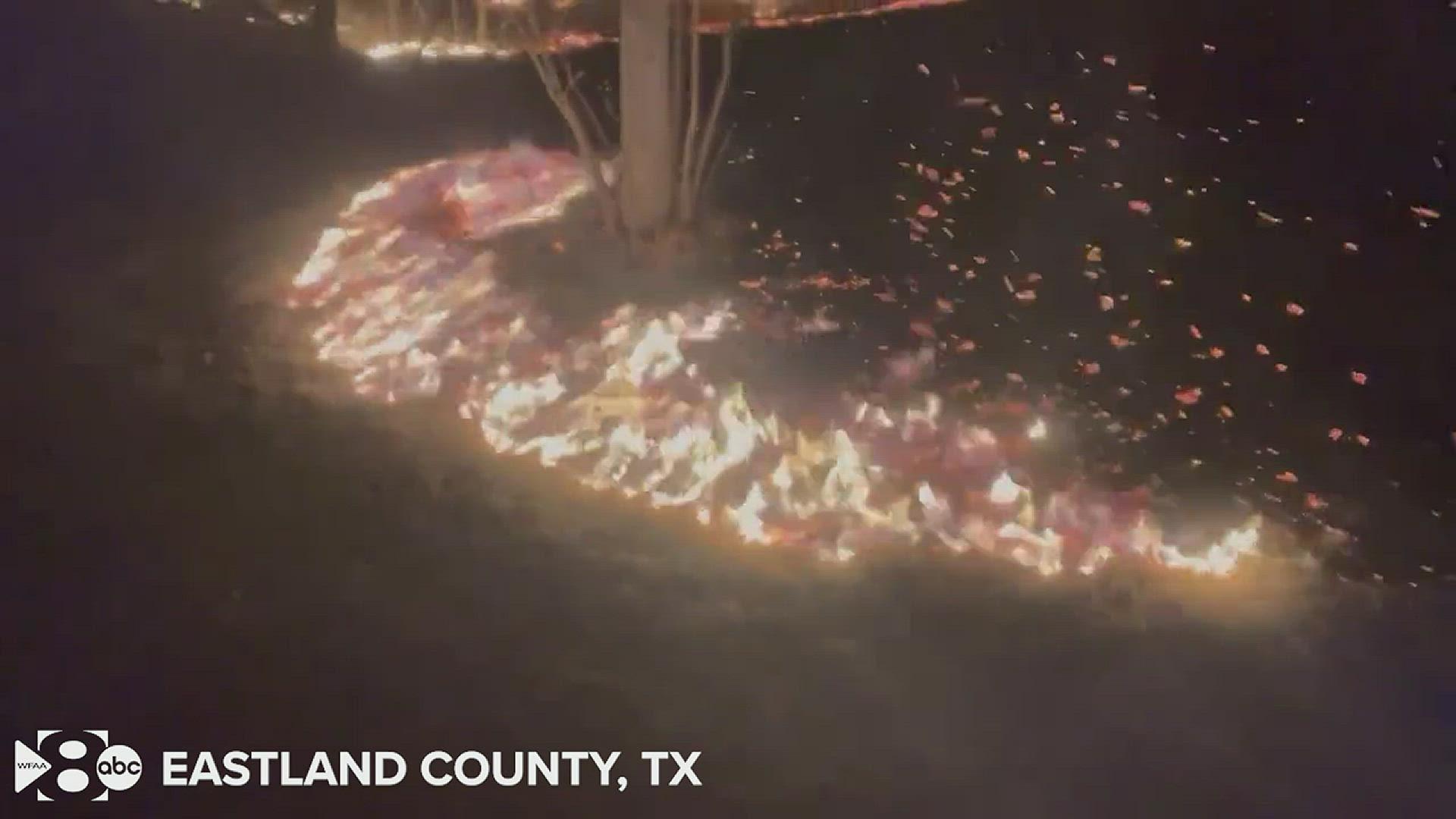 Texas wildfires: WFAA crew finds stranded dog, reunites with owner ...