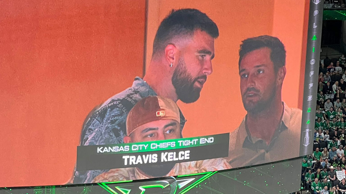 Travis Kelce spotted at Dallas Stars playoff game | wfaa.com