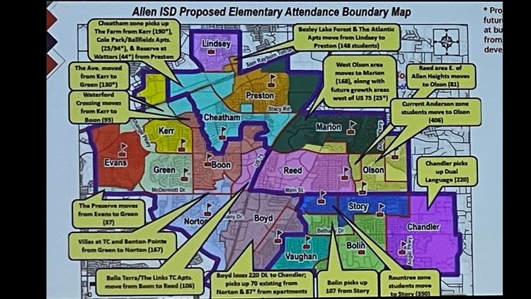 Allen ISD reveals newly proposed elementary attendance boundaries | wfaa.com