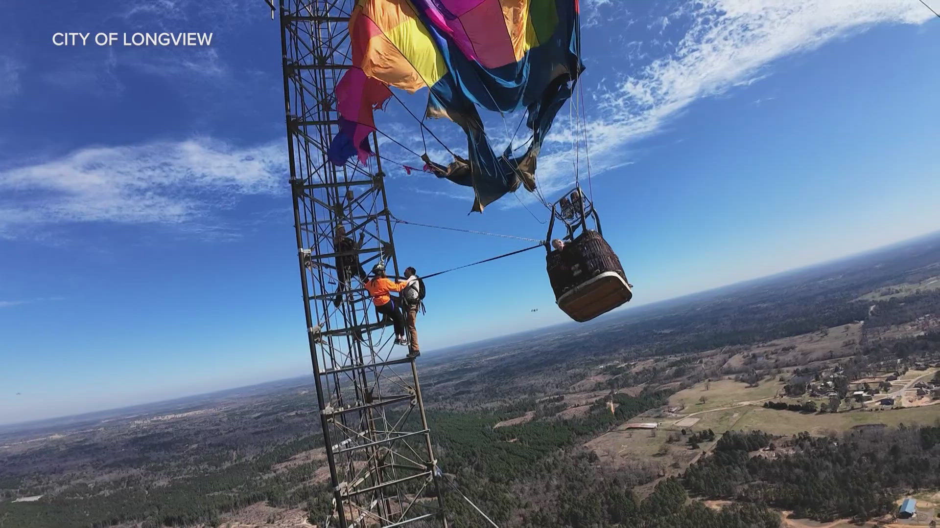 Two people were rescued after a hot air balloon crashed into a cell ...