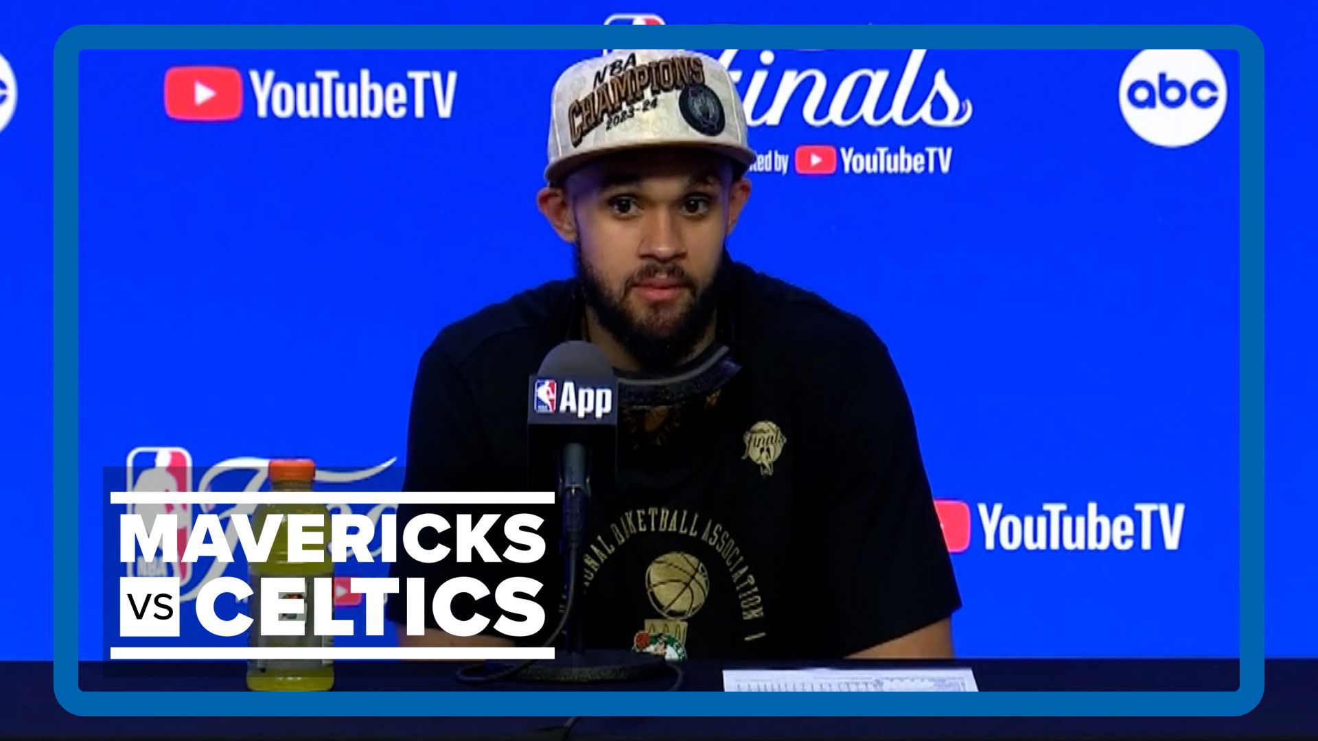 NBA Finals: Derrick White gives postgame interview after Game 5 win ...