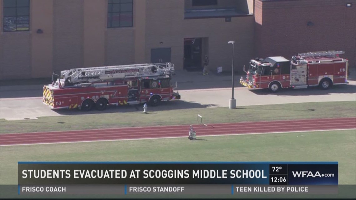 Students evacuated at Scoggins Middle School | wfaa.com