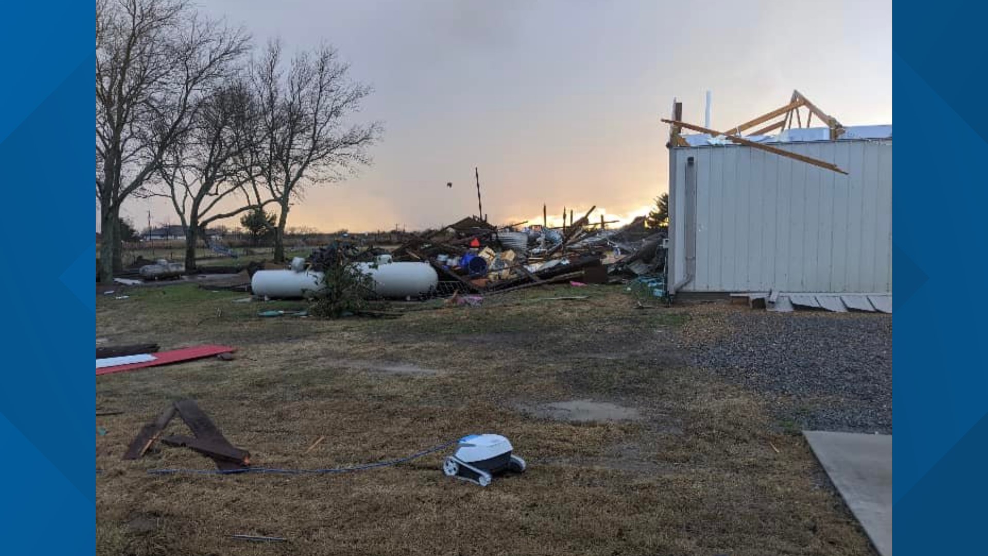 Photos of the damage caused by a possible tornado near Leonard in ...