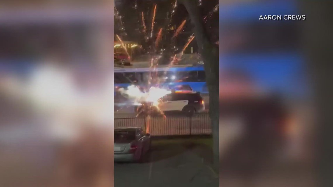 Austin street racing: Video shows crowd going against police vehicle ...