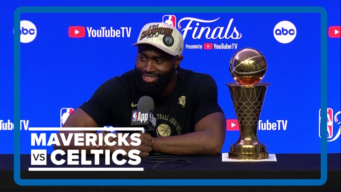 NBA Finals: Jaylen Brown's postgame interview after Celtics beat ...