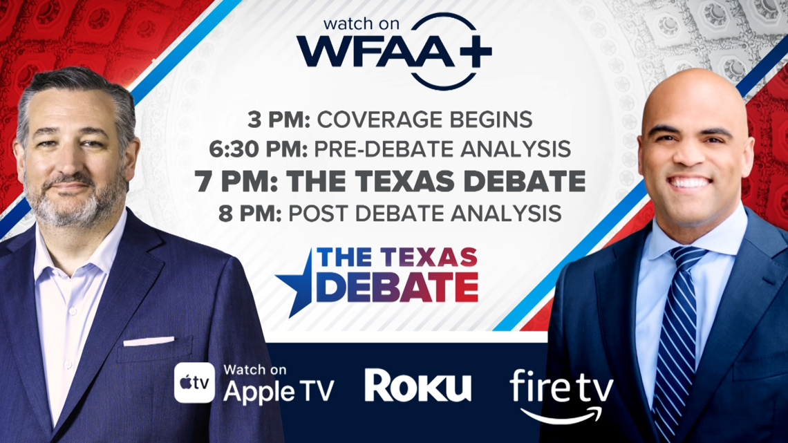 The Texas Debate studio tour: Ted Cruz v. Colin Allred | wfaa.com