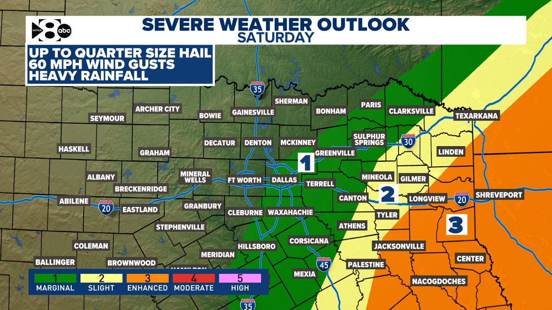 DFW Weather: North Texas faces slight risk of severe storms this week | wfaa.com