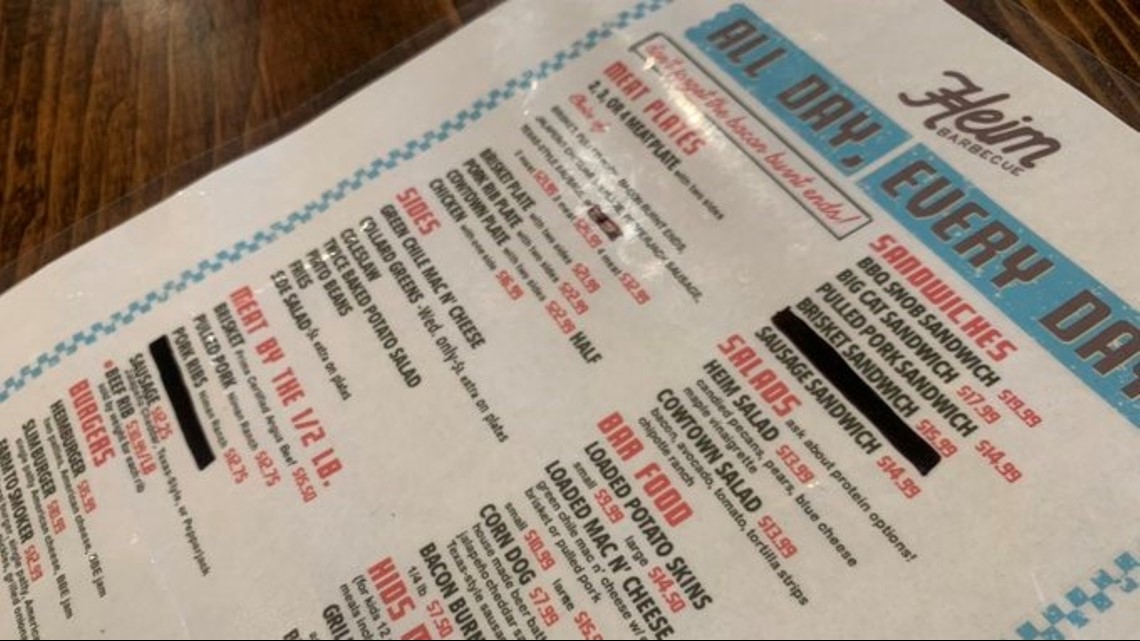 Heim BBQ takes turkey off menu due to rising costs | wfaa.com