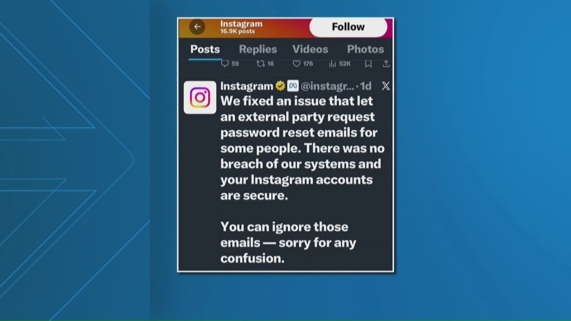 Why Instagram users were getting surprise password reset emails | wfaa.com