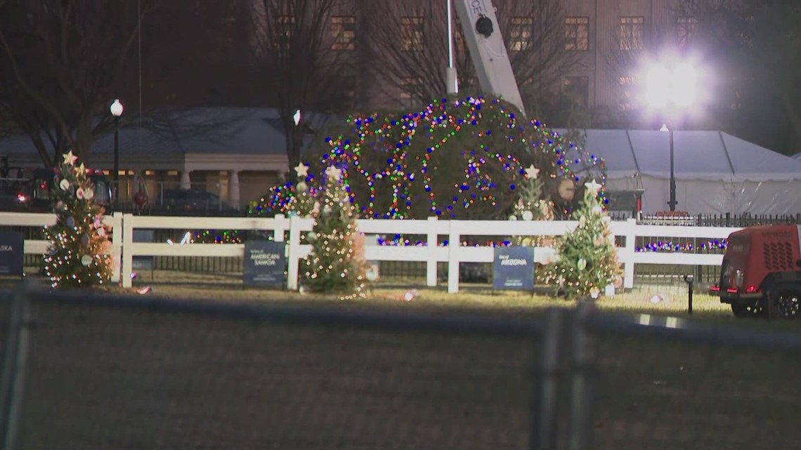 National Christmas Tree falls over with strong gust of wind | wfaa.com