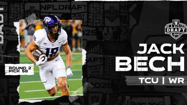 Jack Bech drafted by Raiders, honors late brother's legacy | wfaa.com