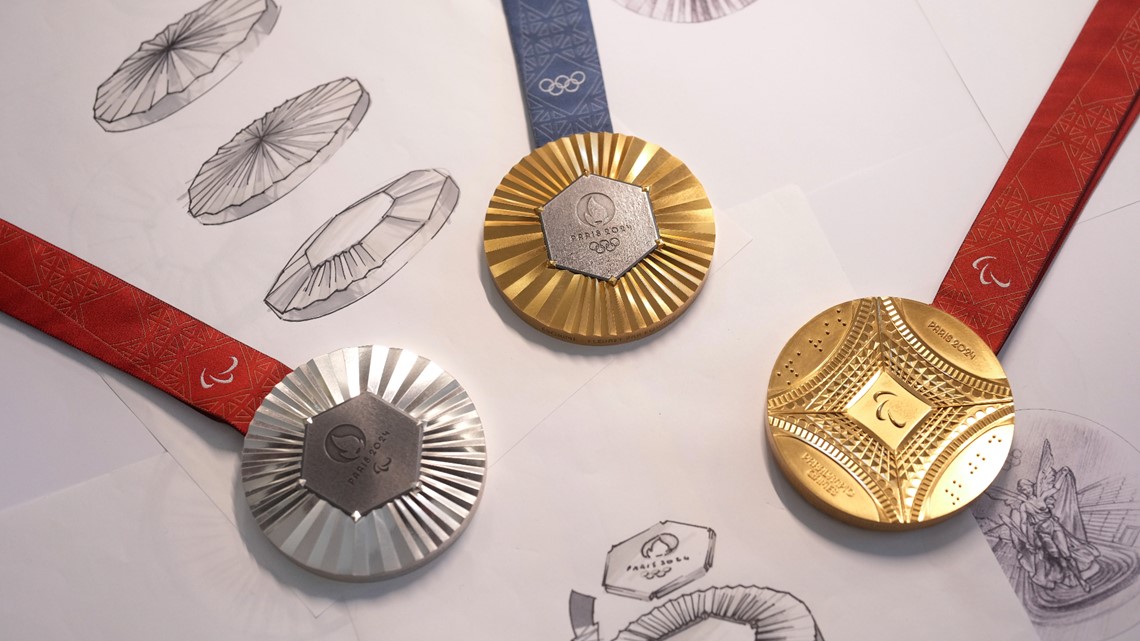 The Paris Olympics medals have pieces of the Eiffel Tower in them ...